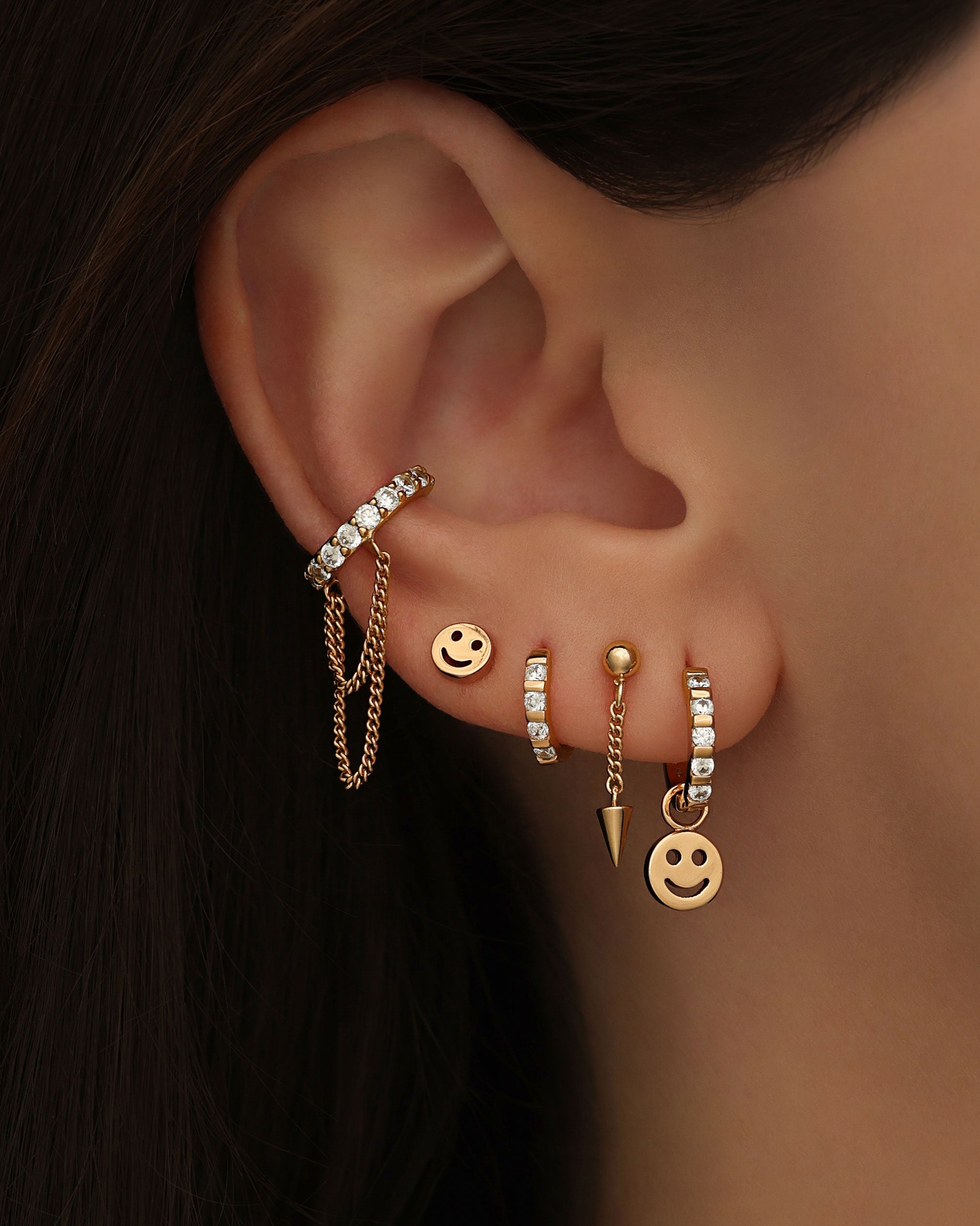 Ear Cuff Sophia - Doré champagne – fleur de nuit